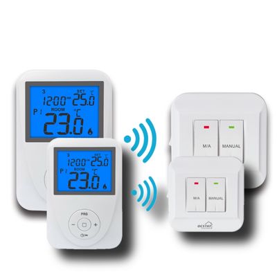Wireless Remote Sensor Controlled Thermostat / Domestic Programmable ...