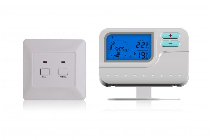 Battery Operated Digital Wireless RF Room Thermostat 7 Days Programmable