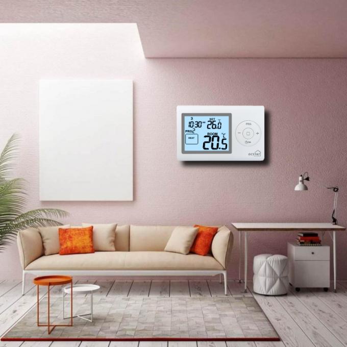 24 Hour RF Programmable Room Adjustable Temperature Thermostat Multi ...